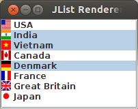 JList custom renderer example